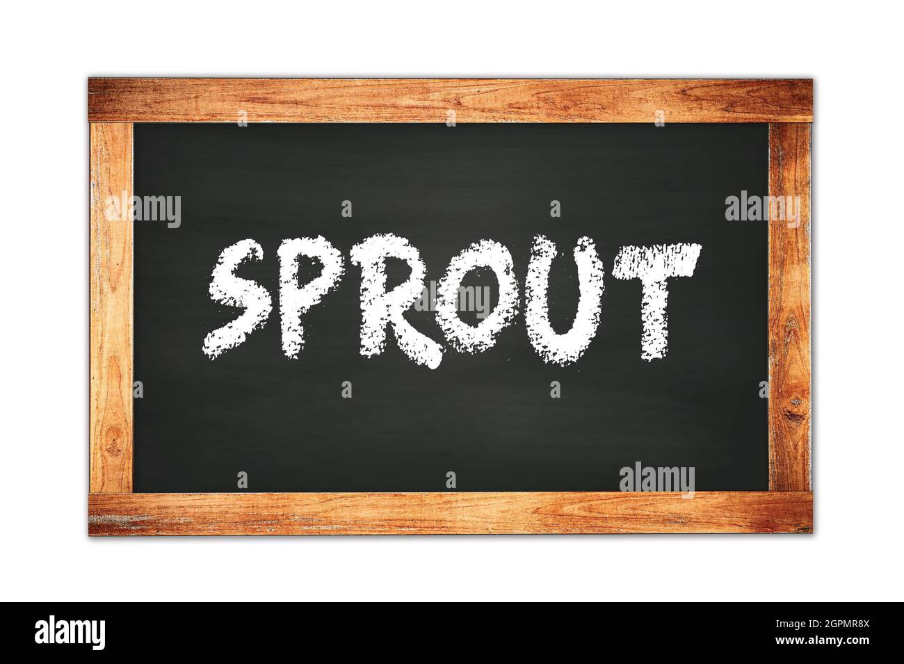 SPROUT text written on black wooden frame school blackboard Stock Photo ...