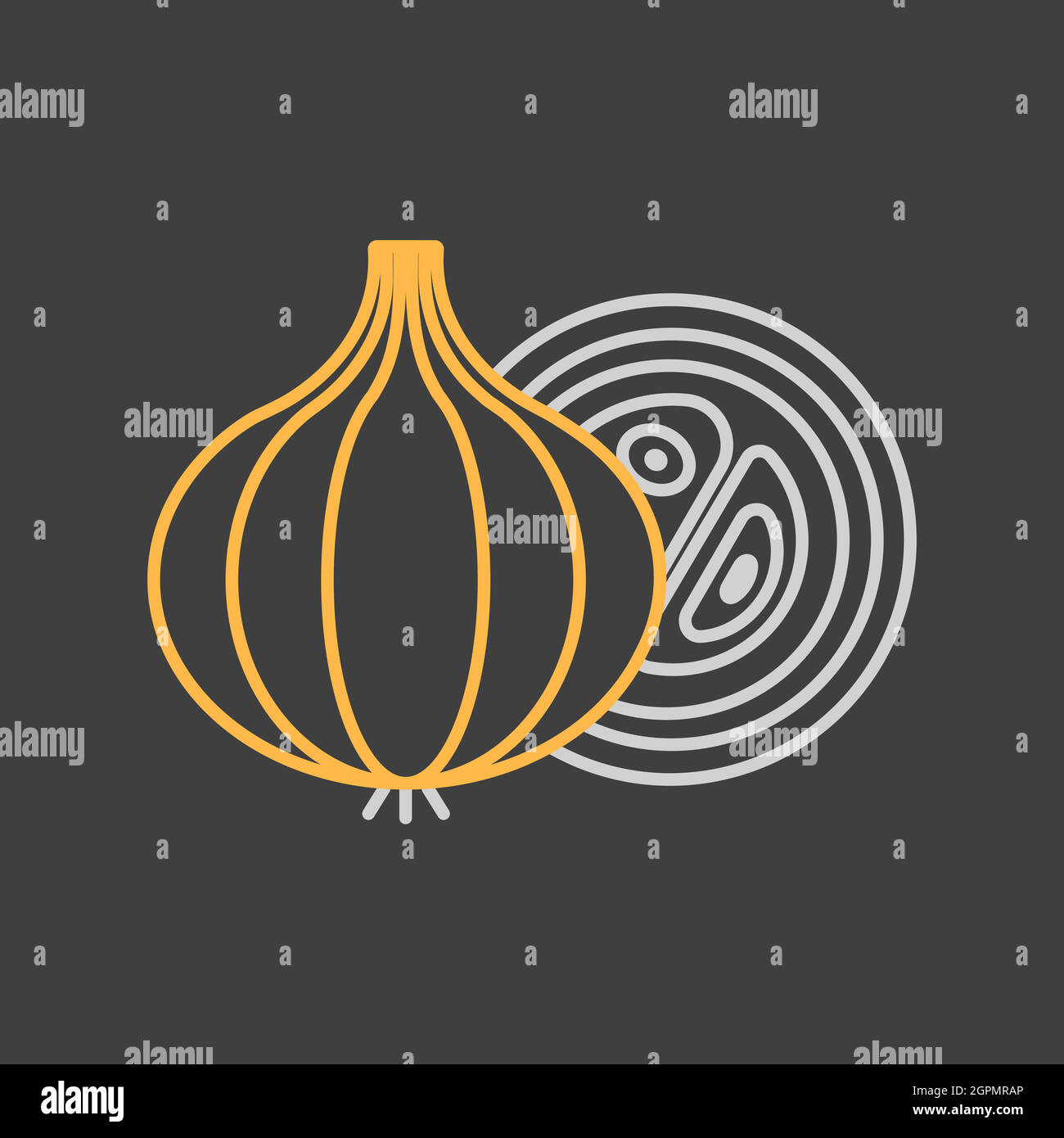 Onion vector icon on dark background. Vegetable symbol Stock Vector ...