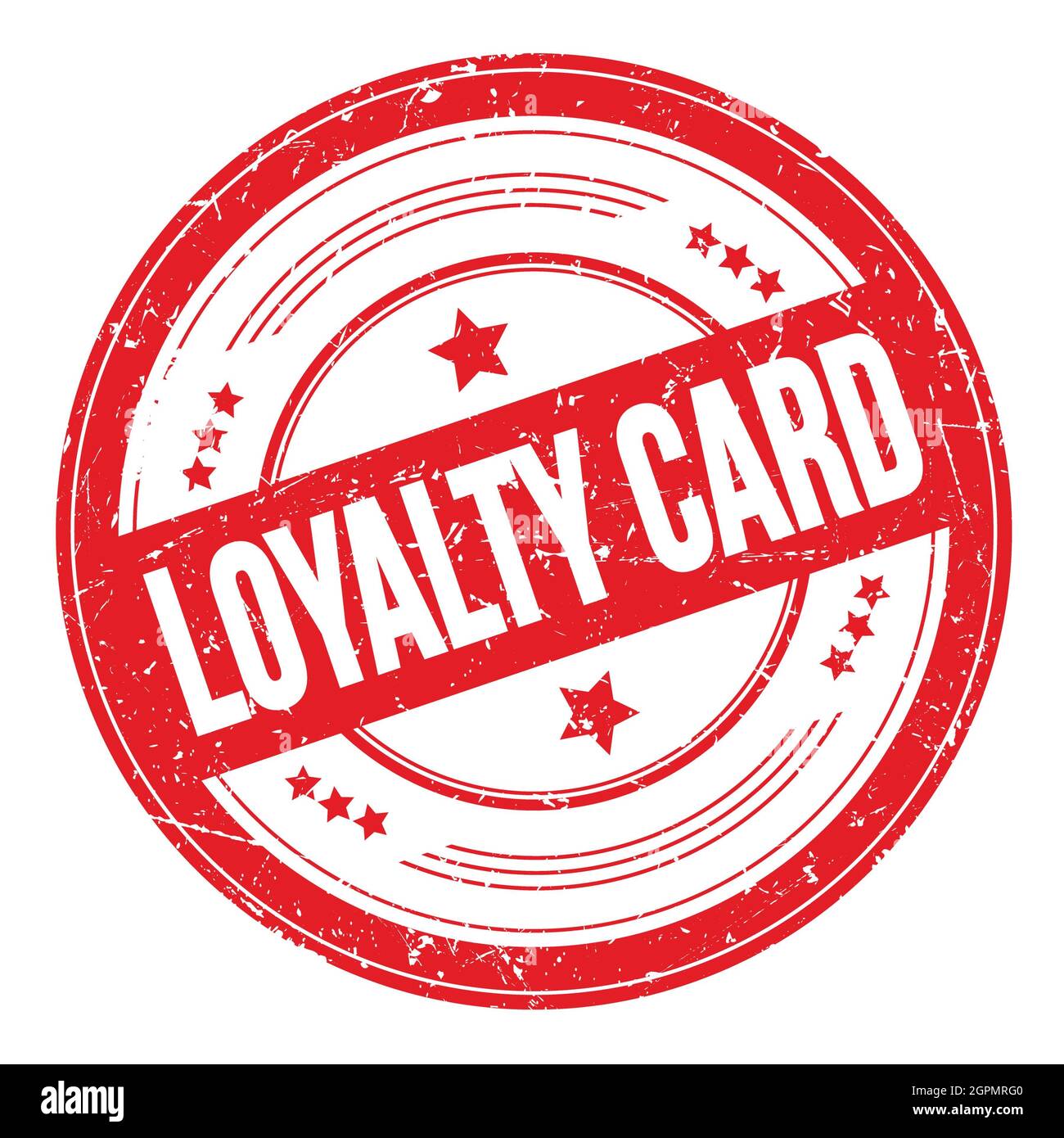 LOYALTY CARD text on red round grungy texture stamp Stock Photo - Alamy