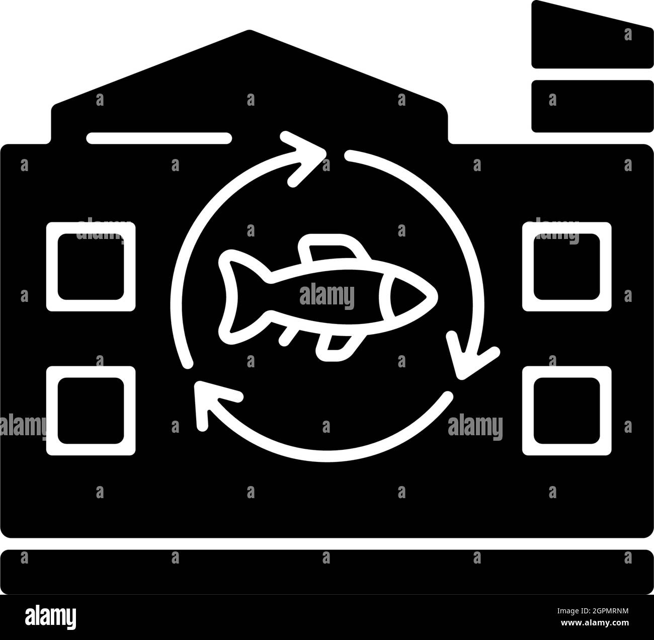 Fish processing plant black glyph icon Stock Vector Image & Art - Alamy