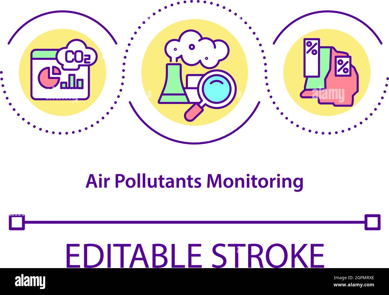Air pollutants monitoring concept icon Stock Vector Image & Art - Alamy