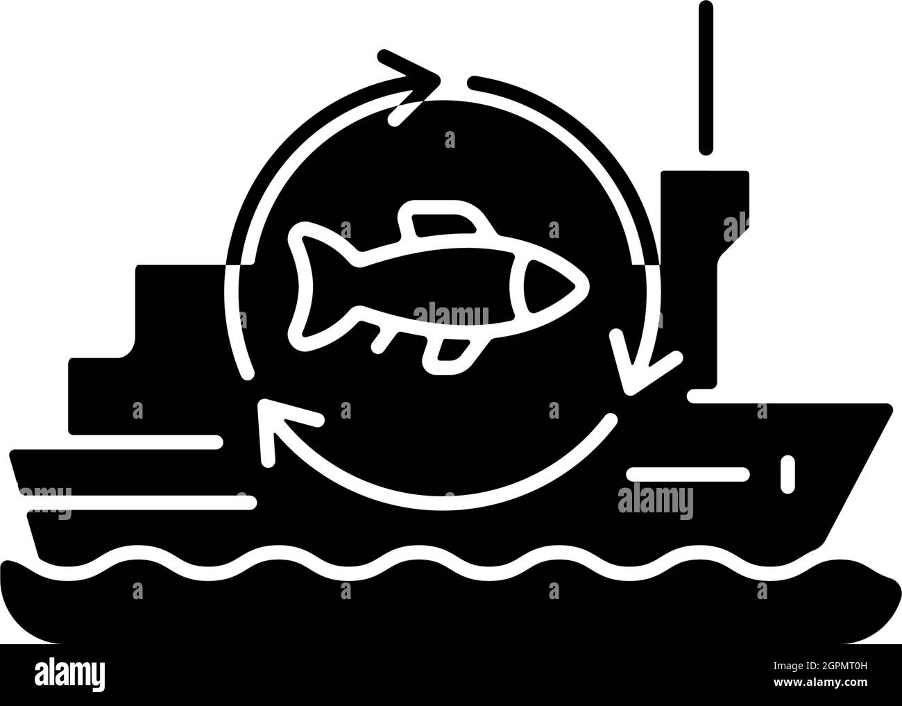 Fish processing vessel black glyph icon Stock Vector Image & Art - Alamy