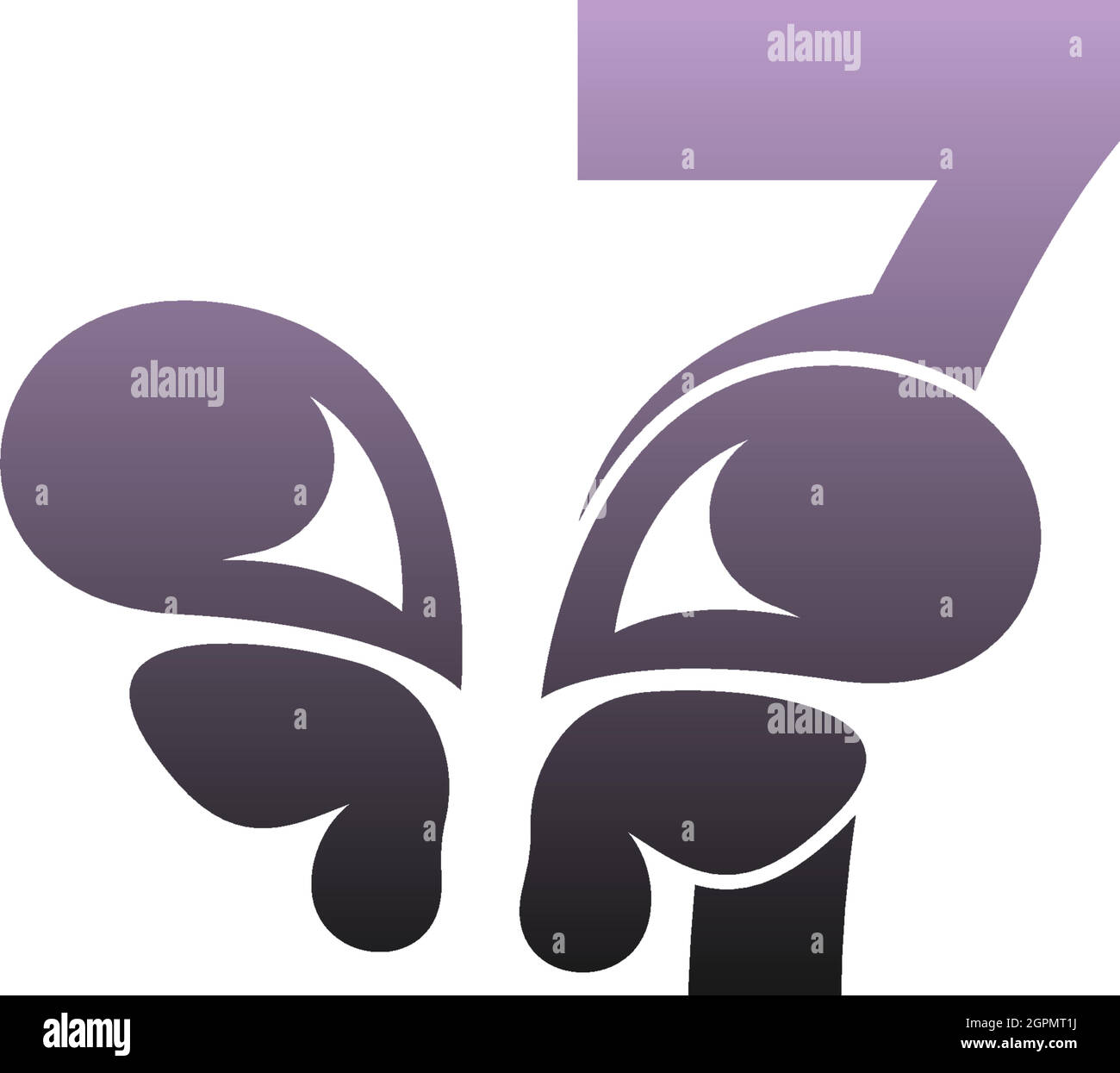 Number 7 with butterfly icon logo design vector Stock Vector Image ...