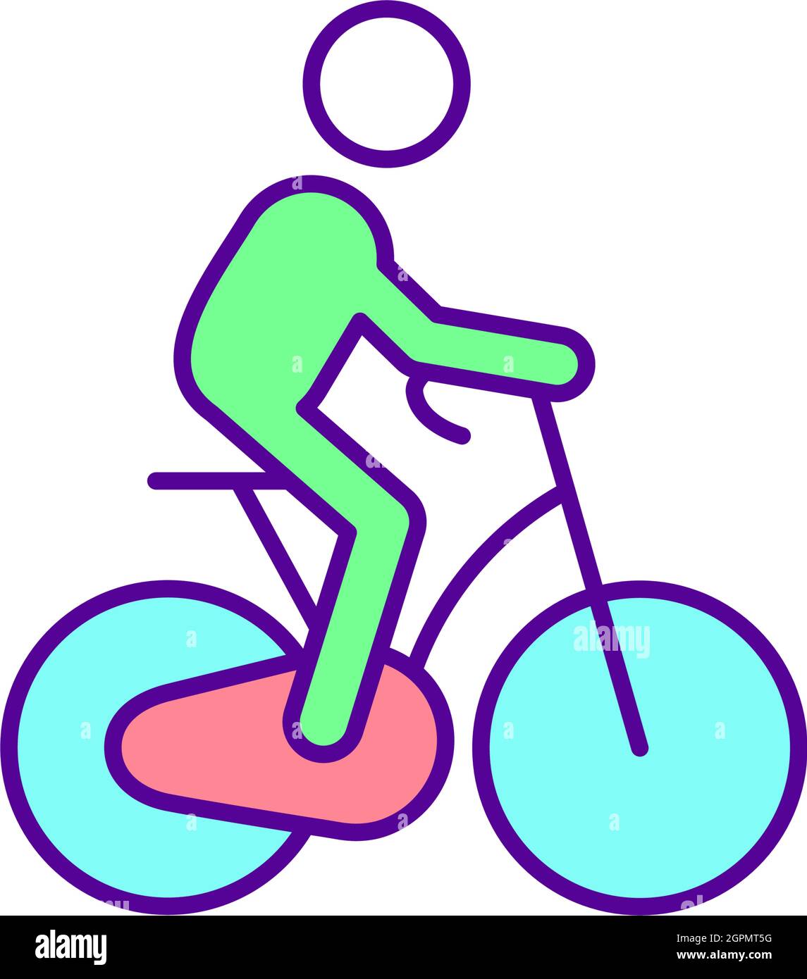 Riding bike in city RGB color icon Stock Vector Image & Art - Alamy