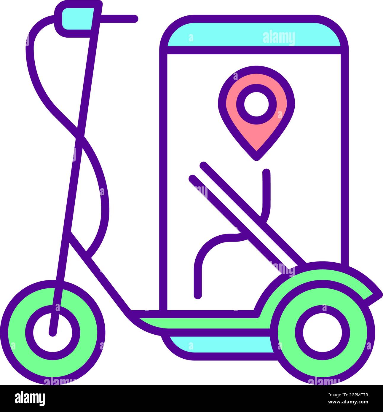 E-scooter rental service RGB color icon Stock Vector Image & Art - Alamy