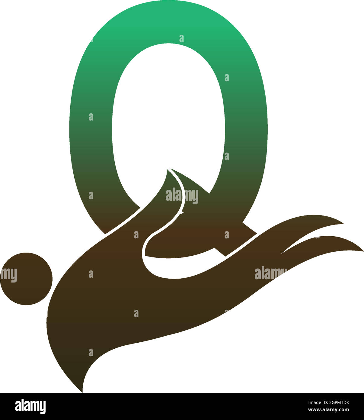 Letter Q logo icon with people hand design symbol template Stock Vector ...