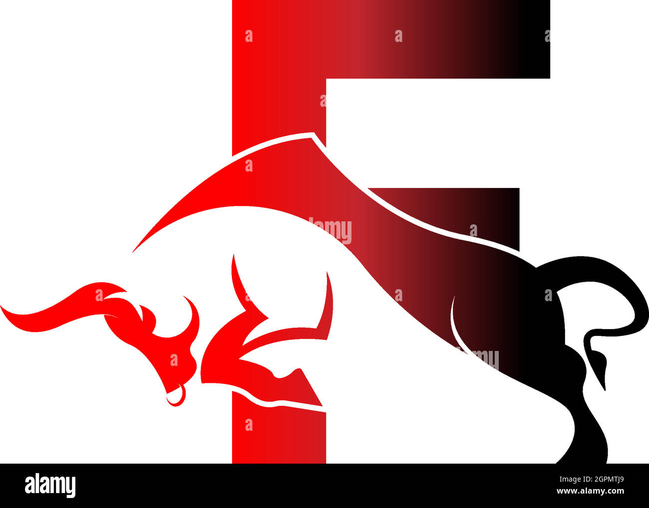 Mix letter logo icon with bull design symbol template Stock Vector ...