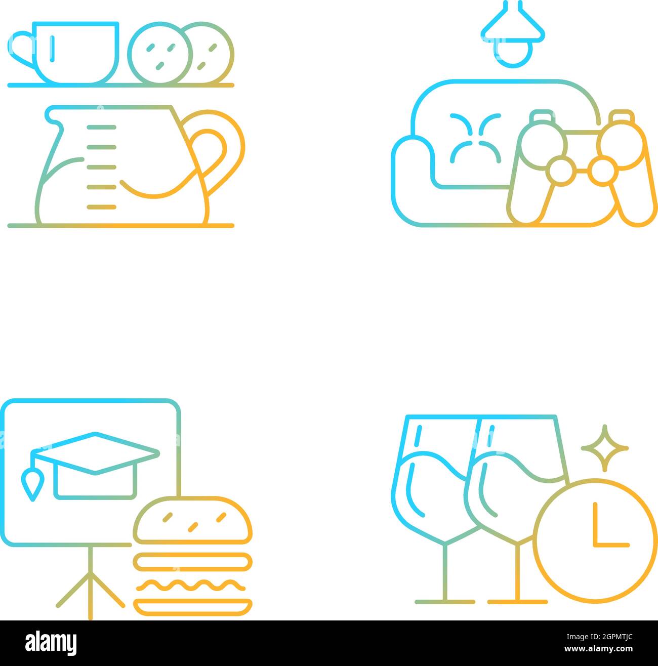 Employee engagement gradient linear vector icons set Stock Vector Image ...