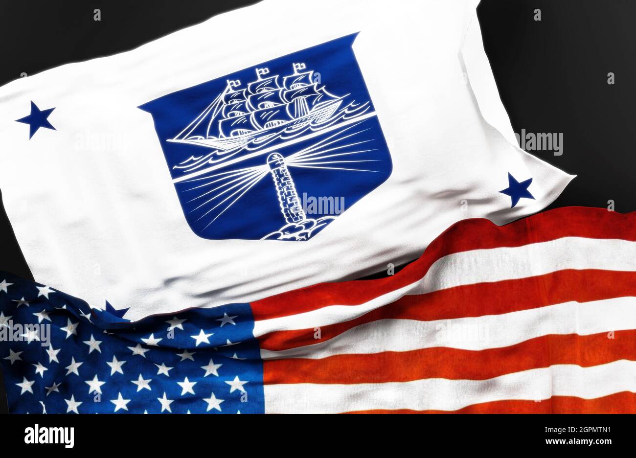 Flag of the United States Deputy Secretary of Commerce along with a ...