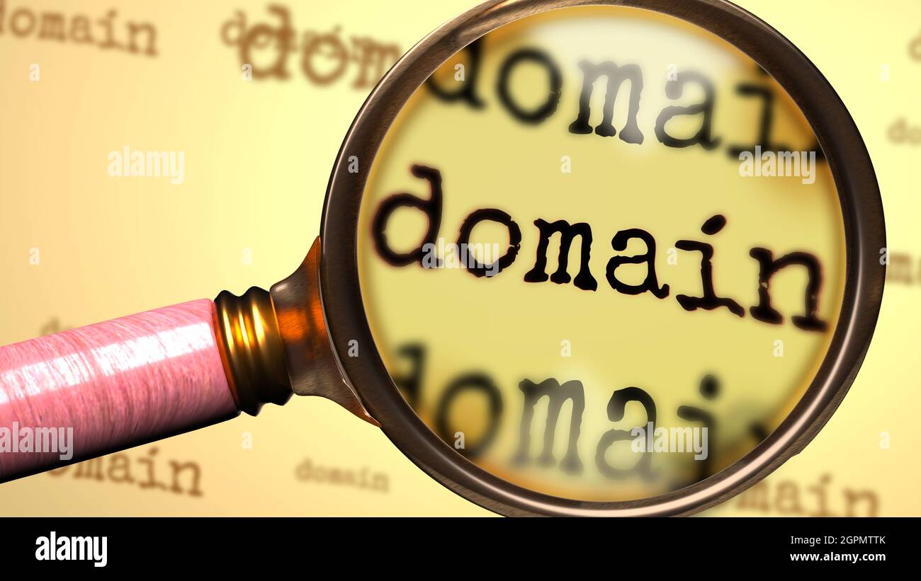 Domain and a magnifying glass on English word Domain to symbolize ...