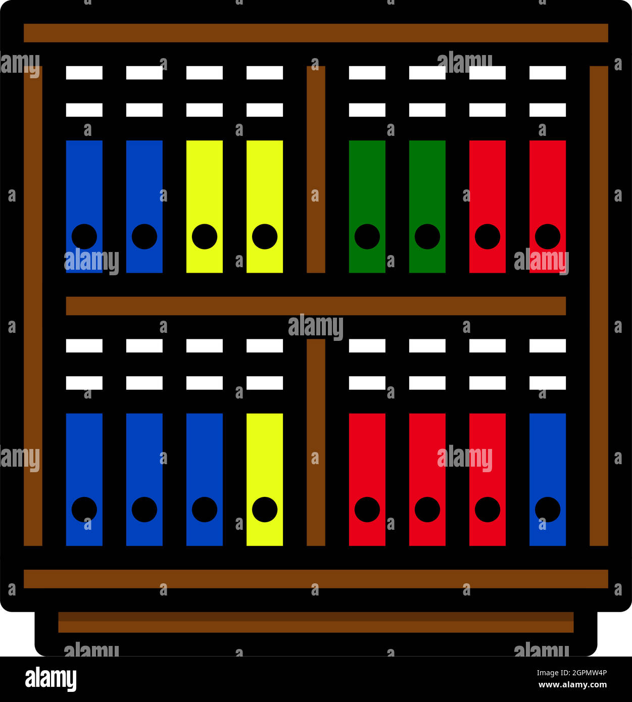 Office Cabinet With Folders Icon Stock Vector Image & Art - Alamy