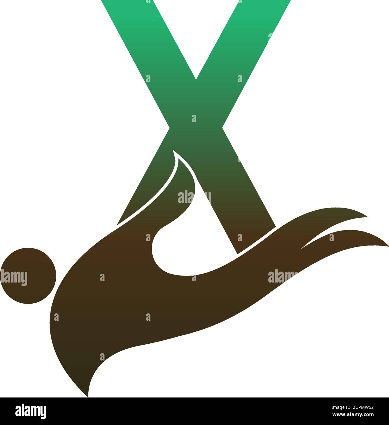 Letter X logo icon with people hand design symbol template Stock Vector ...
