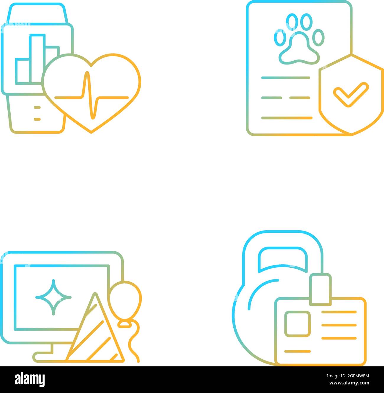 Motivating employees gradient linear vector icons set Stock Vector ...