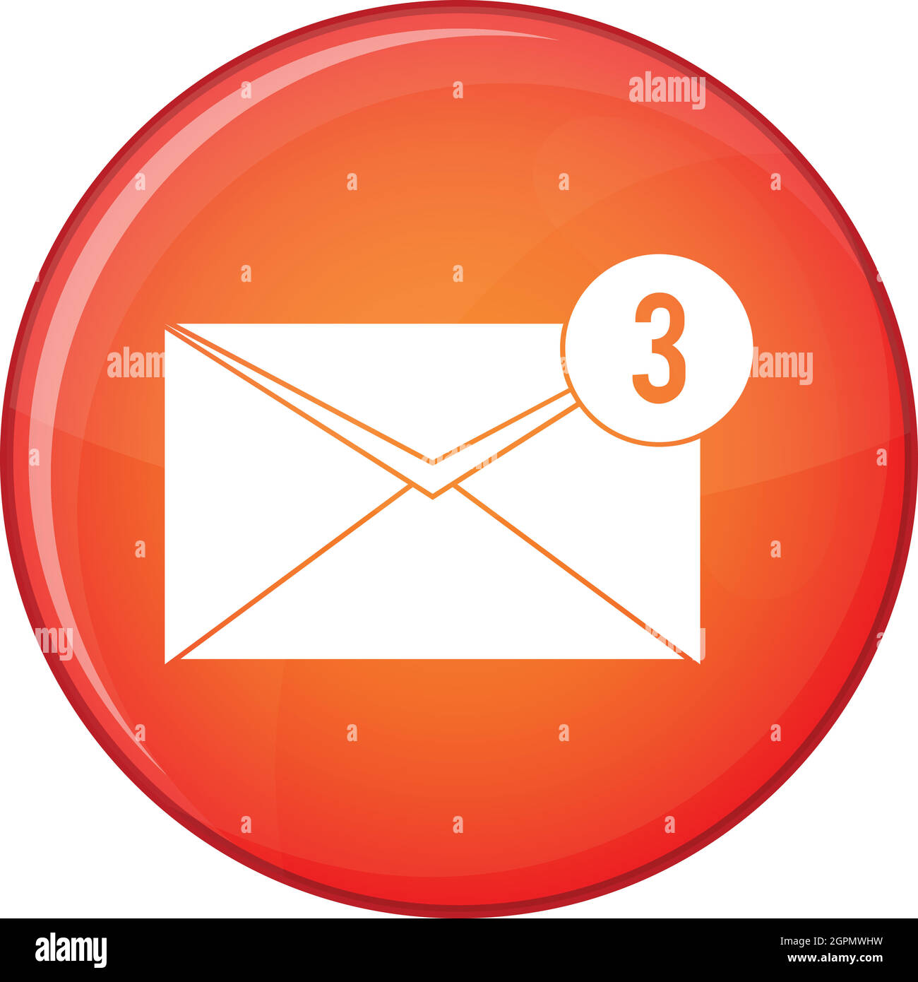 Envelope with three messages icon, flat style Stock Vector Image & Art ...