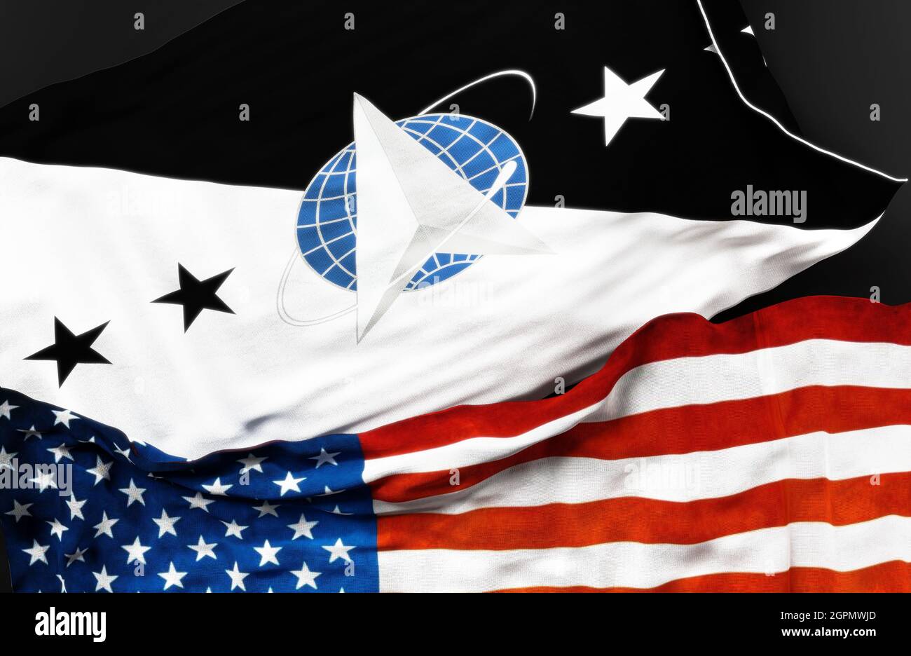 Flag of the Chief of Space Operations along with a flag of the United ...