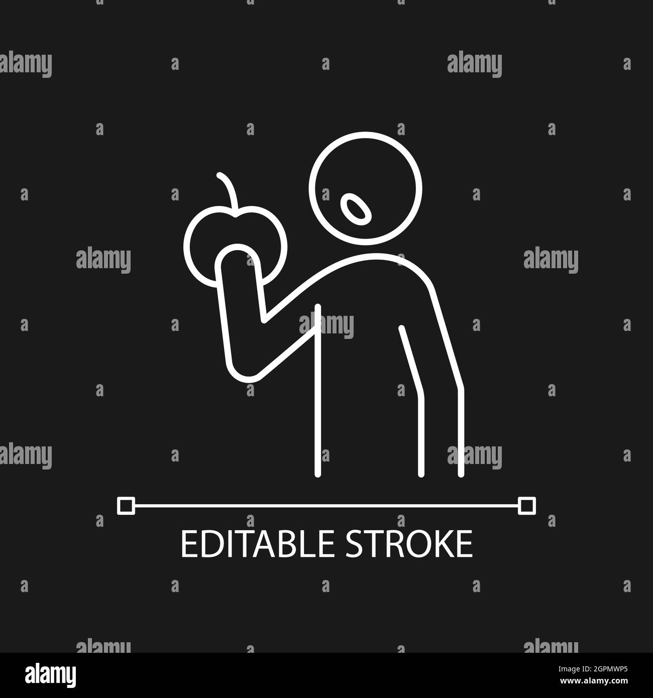 Eat snack white linear icon for dark theme Stock Vector Image & Art - Alamy