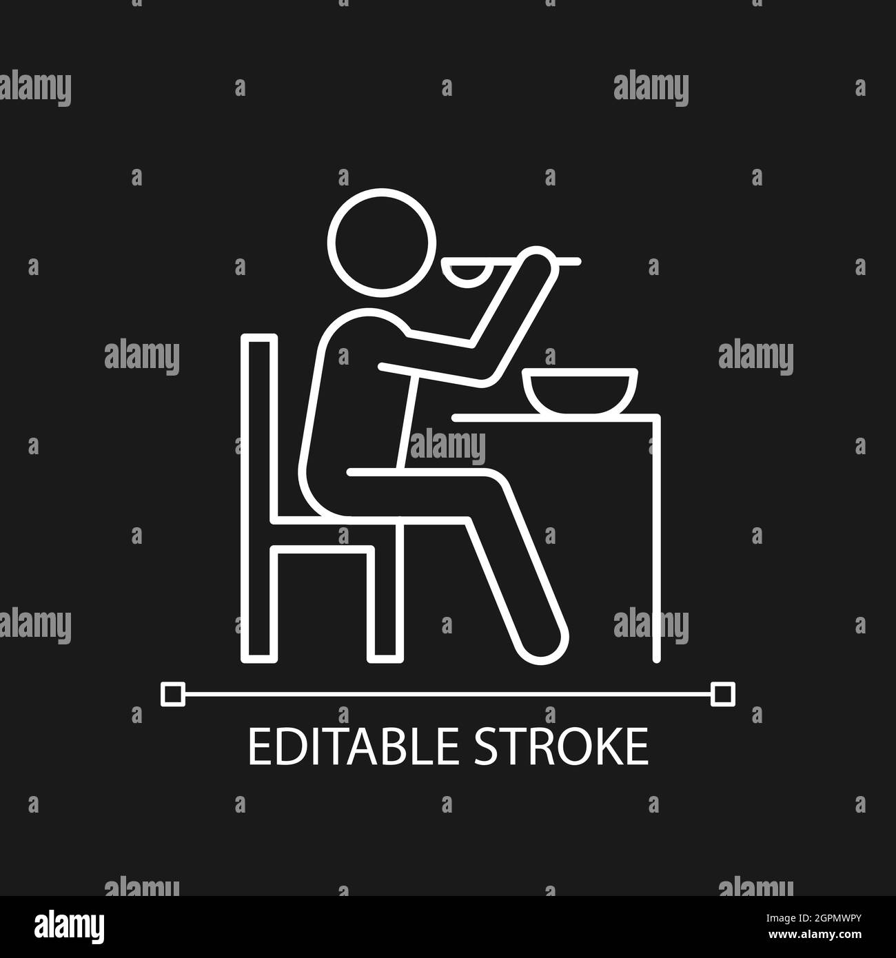 Eat white linear icon for dark theme Stock Vector Image & Art - Alamy