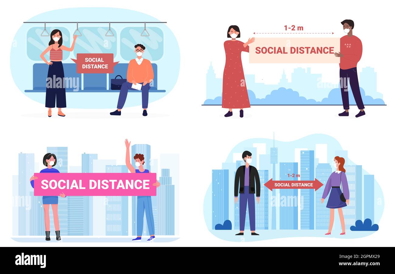 Social distance prevention, people keep safe distancing during ...