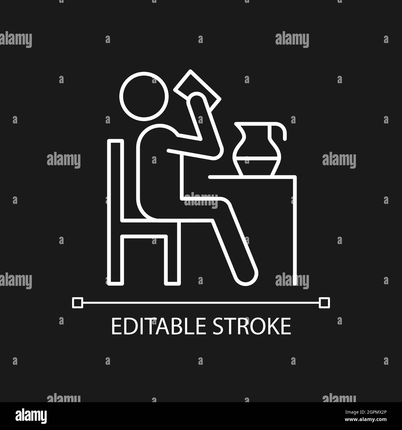 Drink white linear icon for dark theme Stock Vector Image & Art - Alamy
