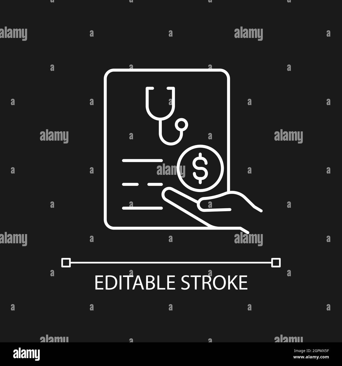Paid sick days white linear icon for dark theme Stock Vector Image ...