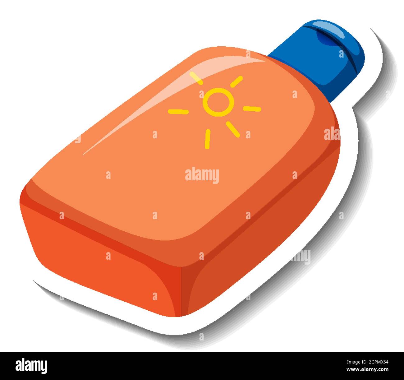 Sunscreen lotion product cartoon sticker illustration Stock Vector ...