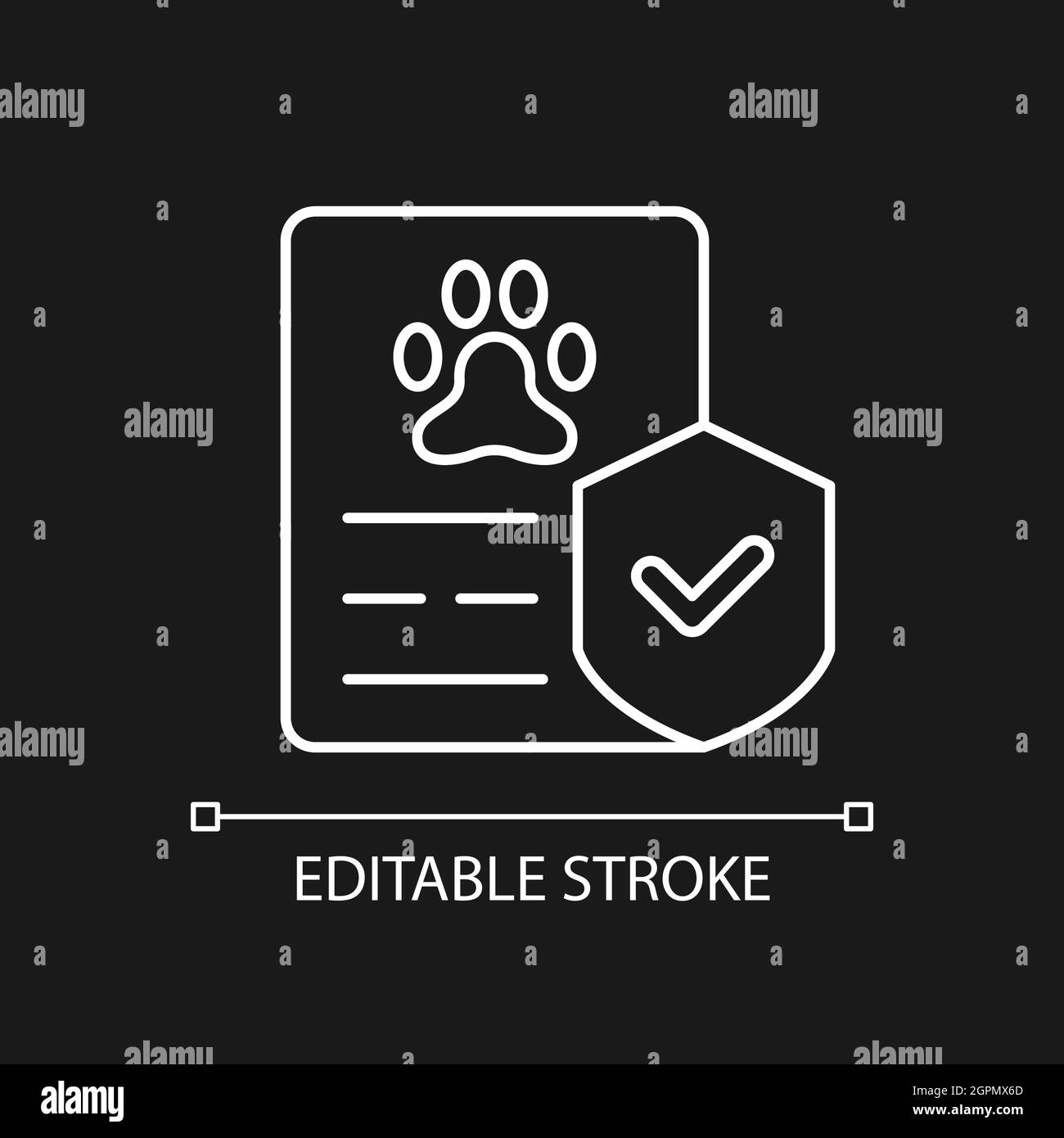 Pet insurance white linear icon for dark theme Stock Vector Image & Art ...