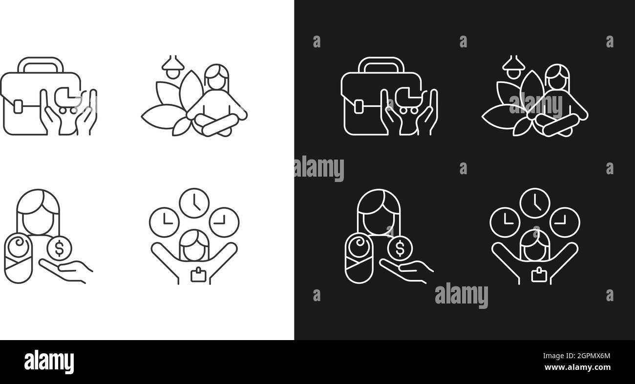 Employee incentives linear icons set for dark and light mode Stock ...