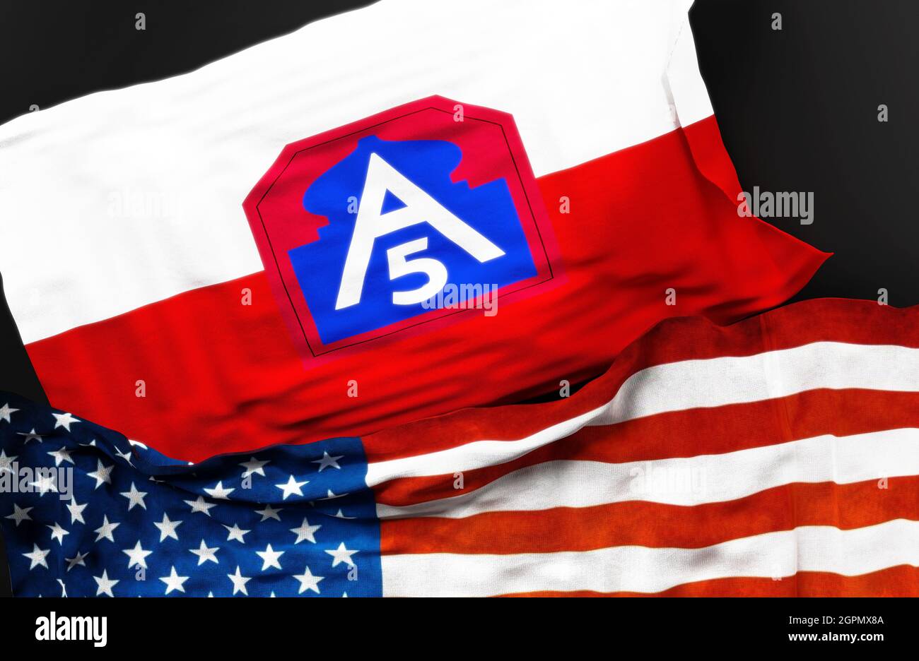 Flag of United States Army North along with a flag of the United States ...