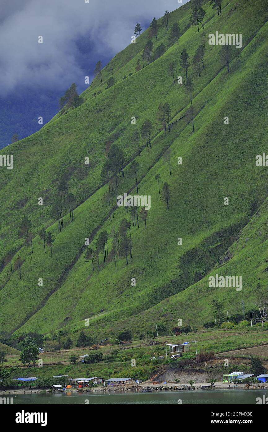 Landsecape of Toba caldera in Paropo, Silalahi village, Dairi, North ...