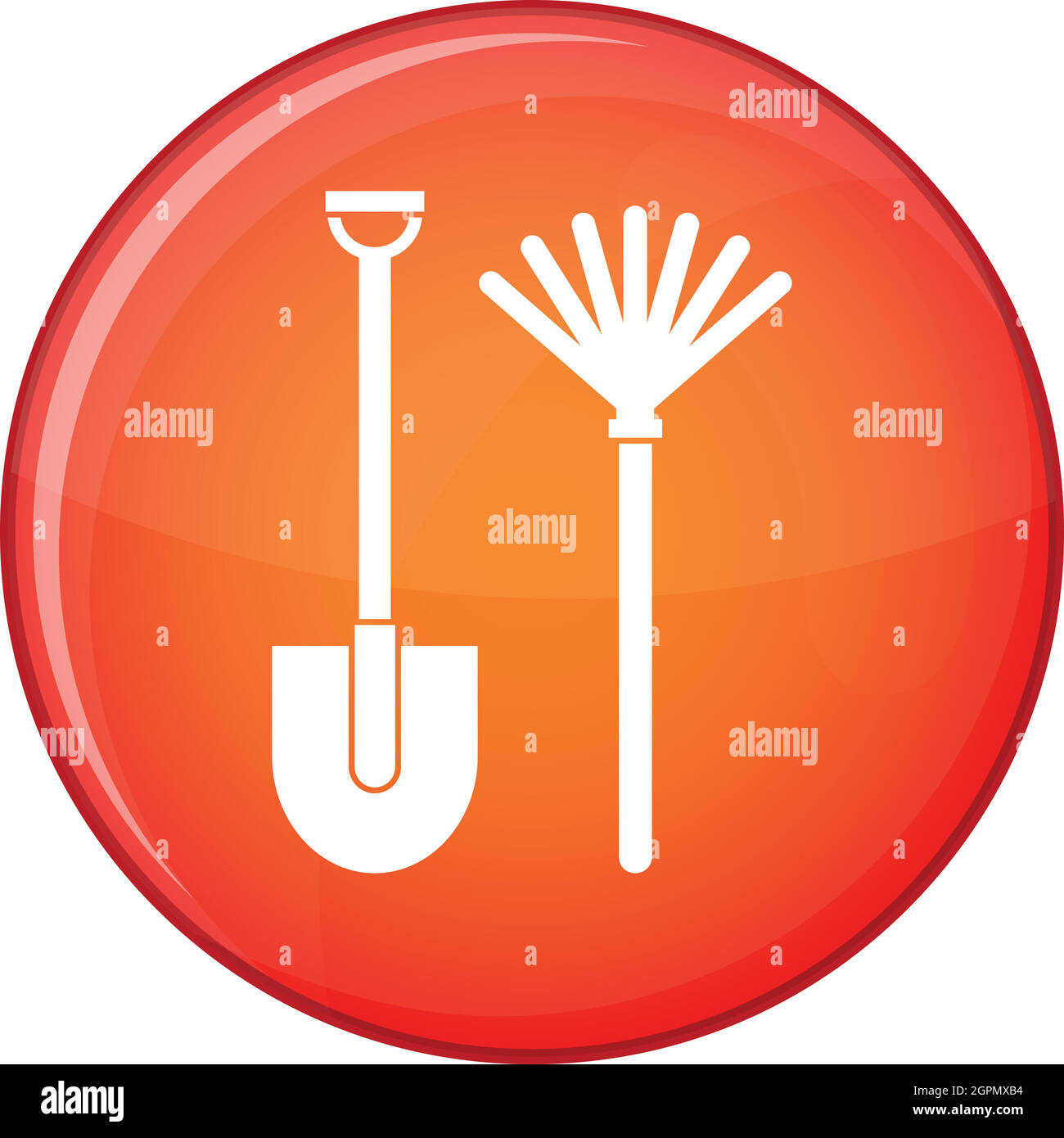 Rake and shovel icon, flat style Stock Vector Image & Art - Alamy