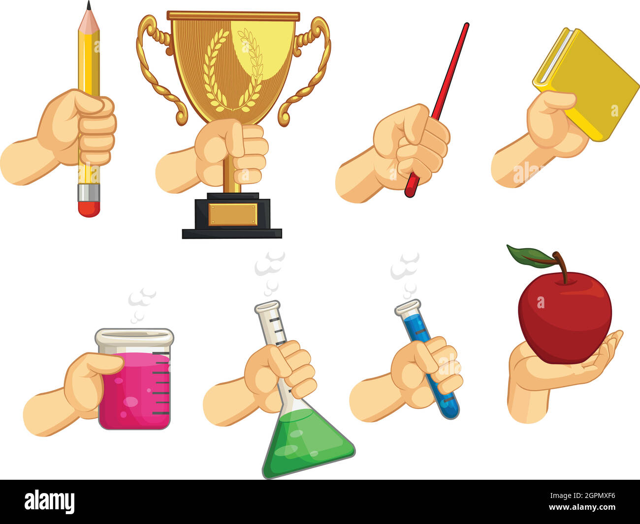 Hand Gesture School Education Sign Cartoon Vector Illustration Drawing ...