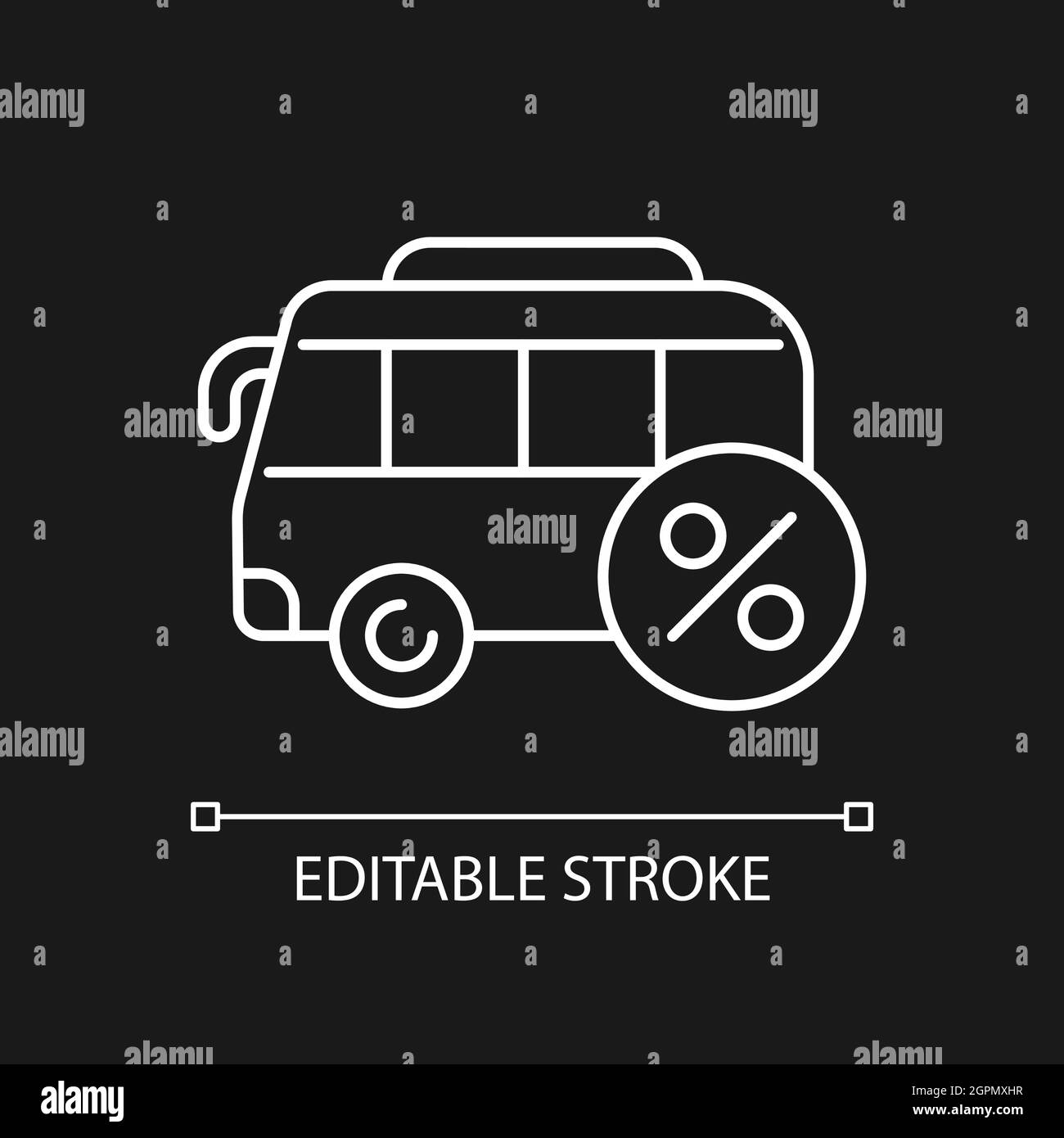 Commuting assistance white linear icon for dark theme Stock Vector ...