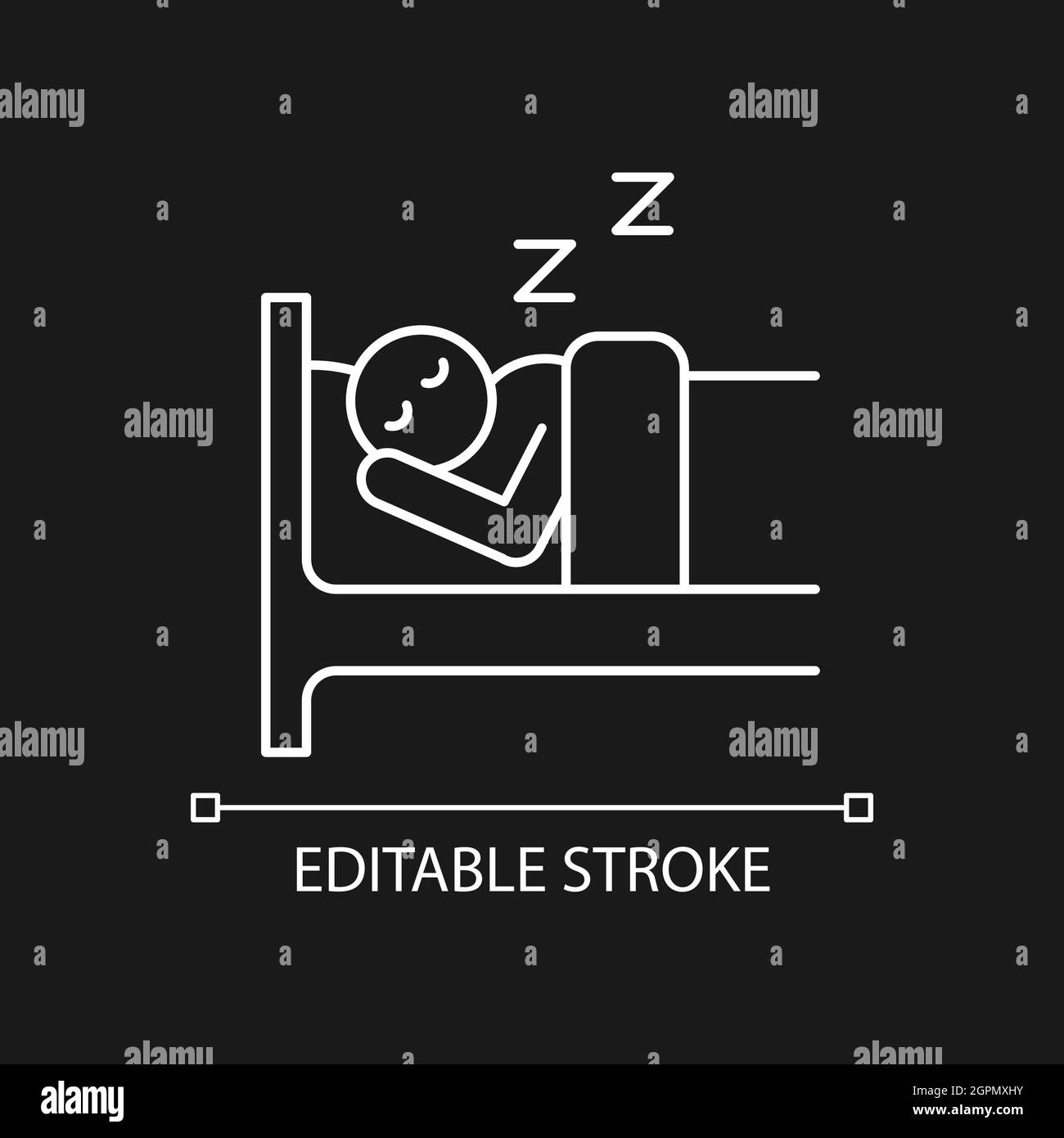 Sleep white linear icon for dark theme Stock Vector Image & Art - Alamy