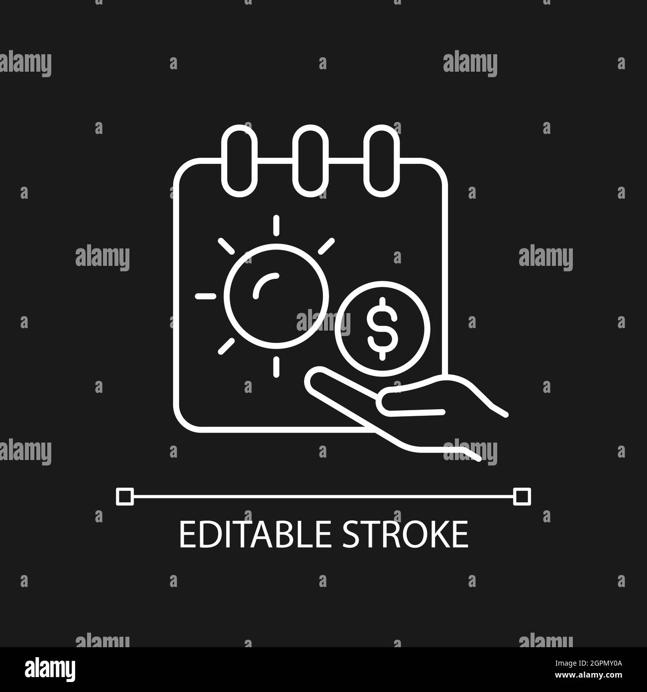 Unlimited PTO white linear icon for dark theme Stock Vector Image & Art ...