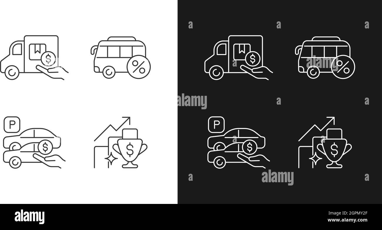 Corporate perks at work linear icons set for dark and light mode Stock ...