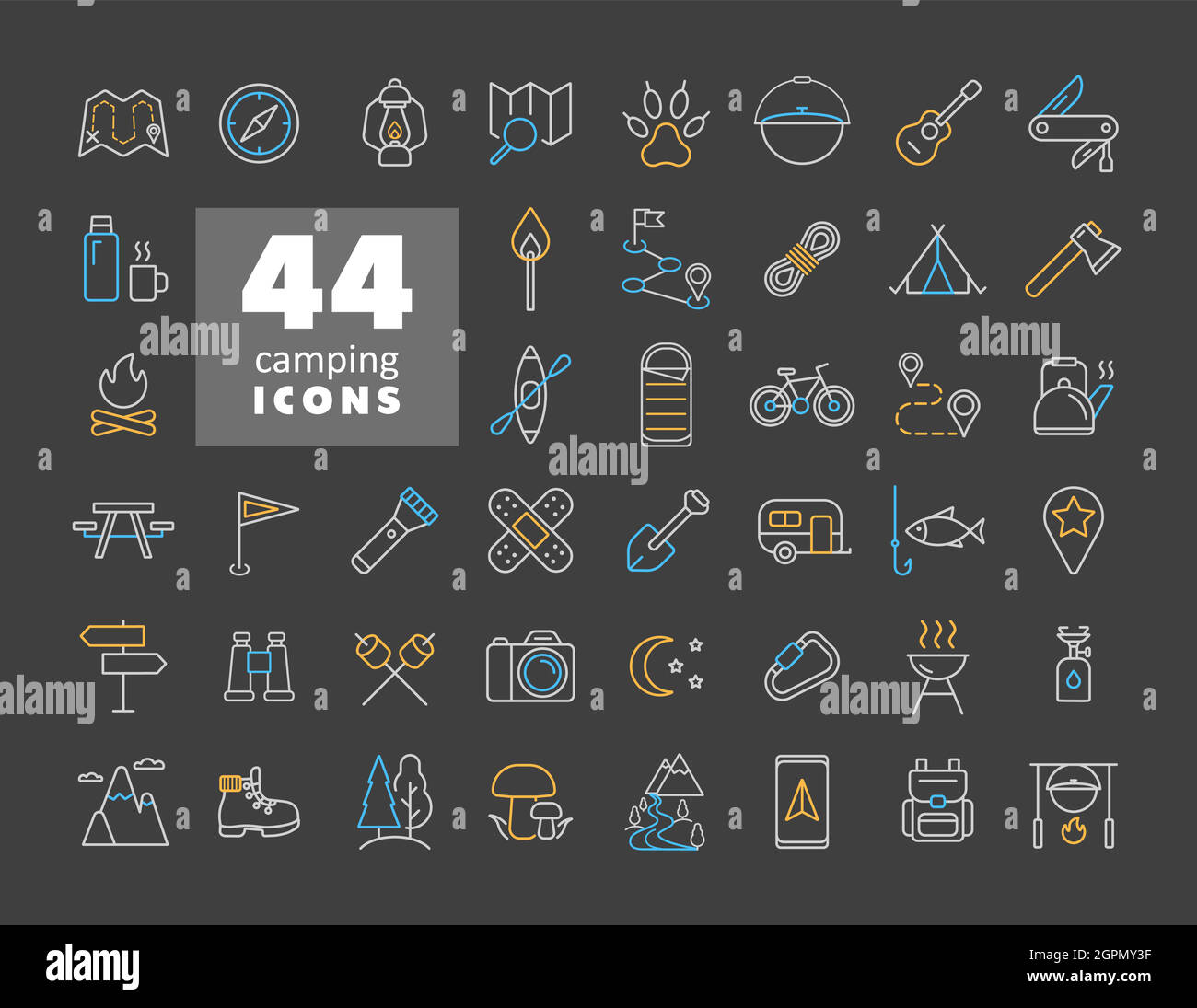 Hiking compass on map Stock Vector Images - Alamy