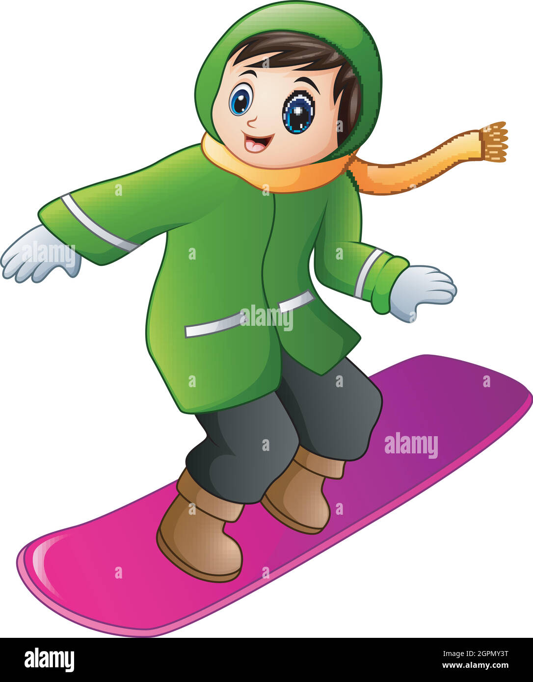 Children snowboard Stock Vector Images - Alamy