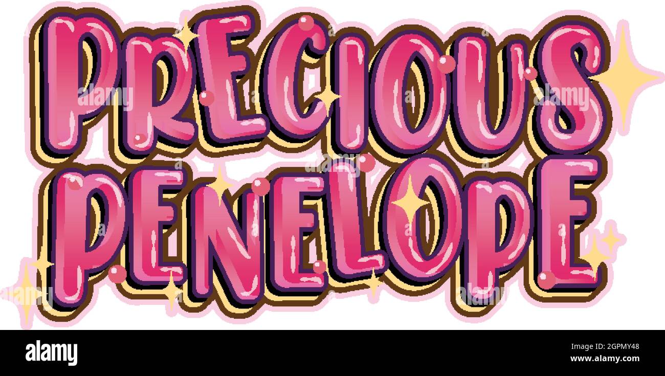 Precious Penelope word logo on white background illustration Stock ...