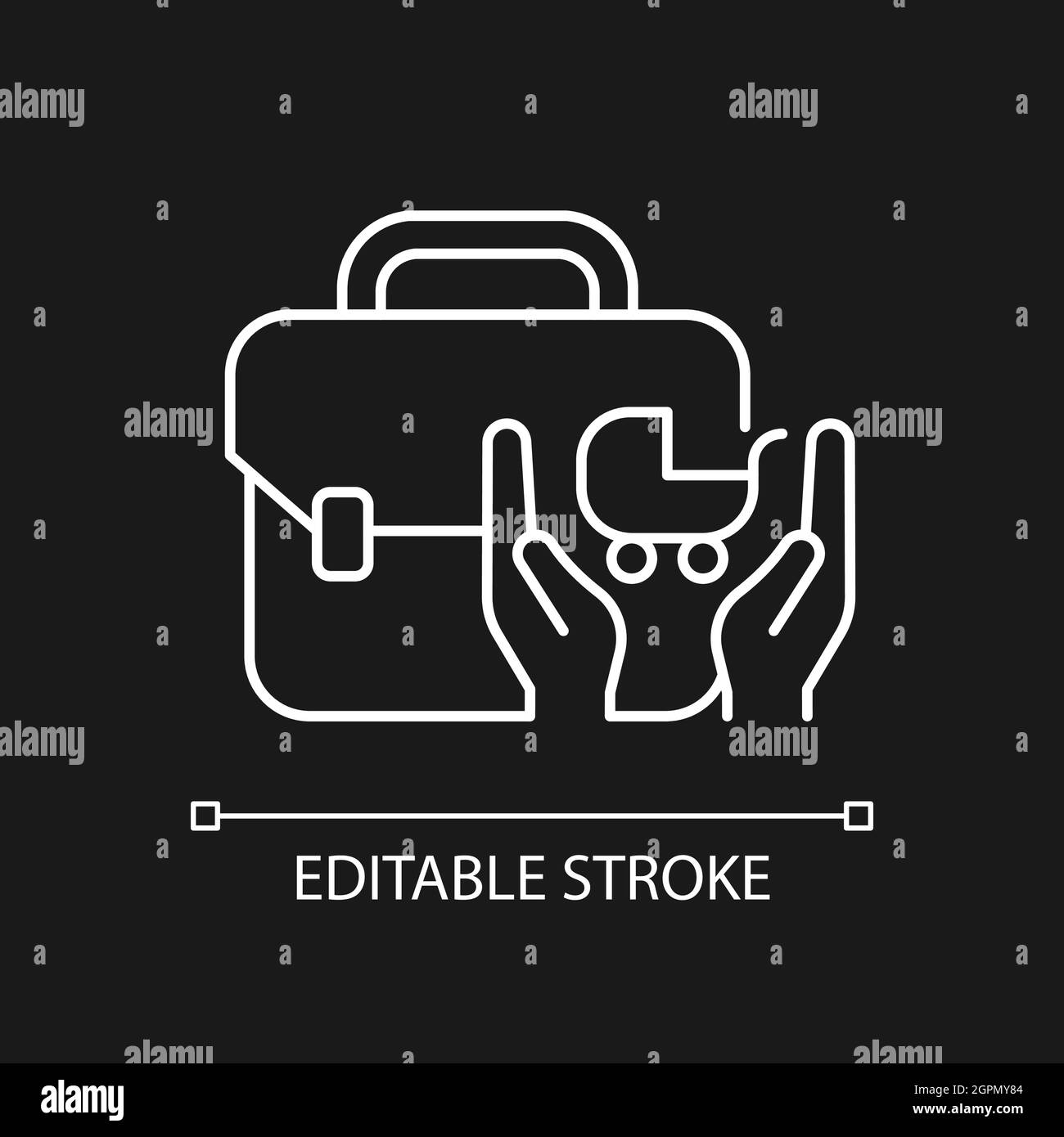 Child care assistance white linear icon for dark theme Stock Vector ...