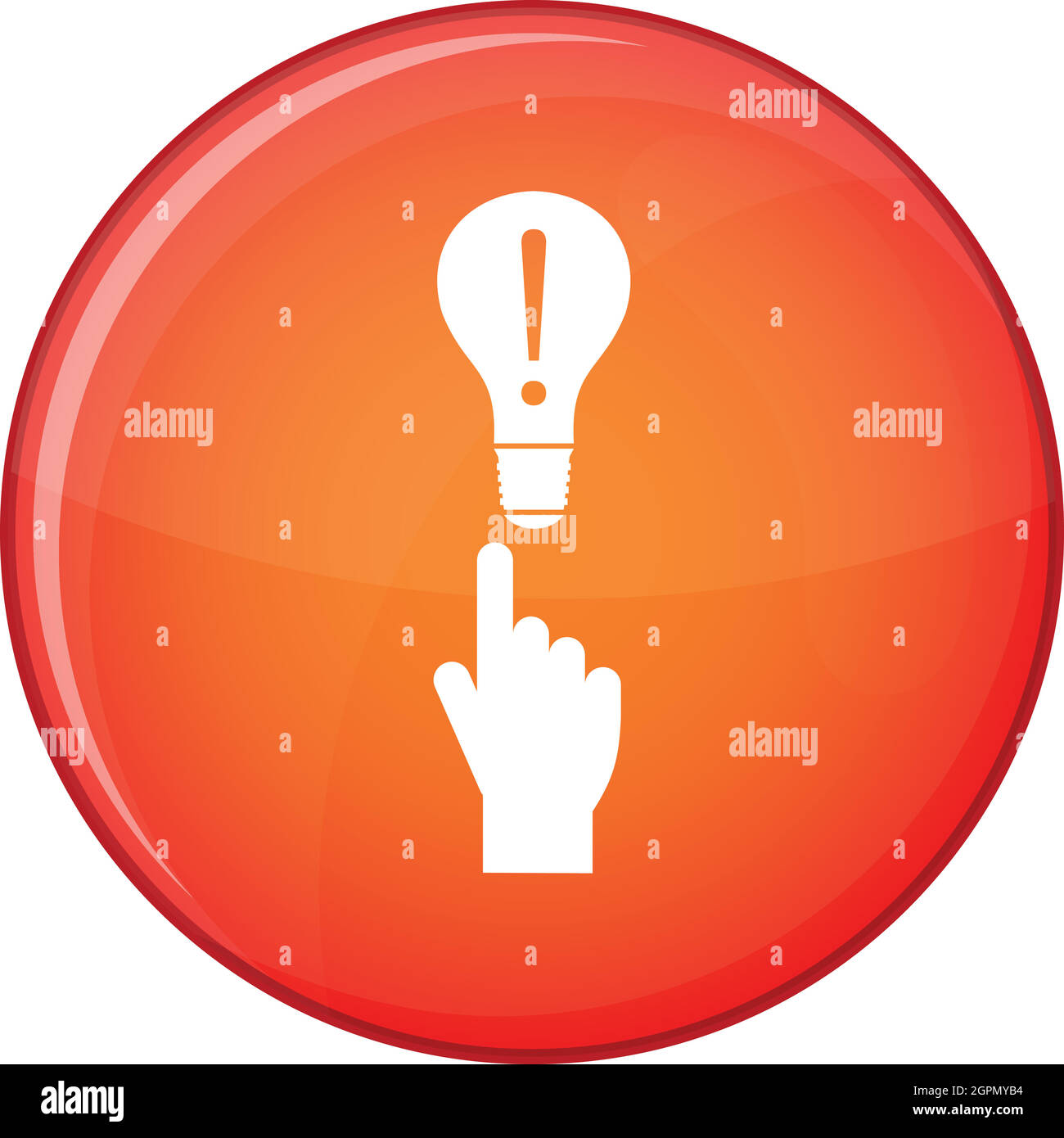 A finger pointer and light bulb icon, flat style Stock Vector Image ...