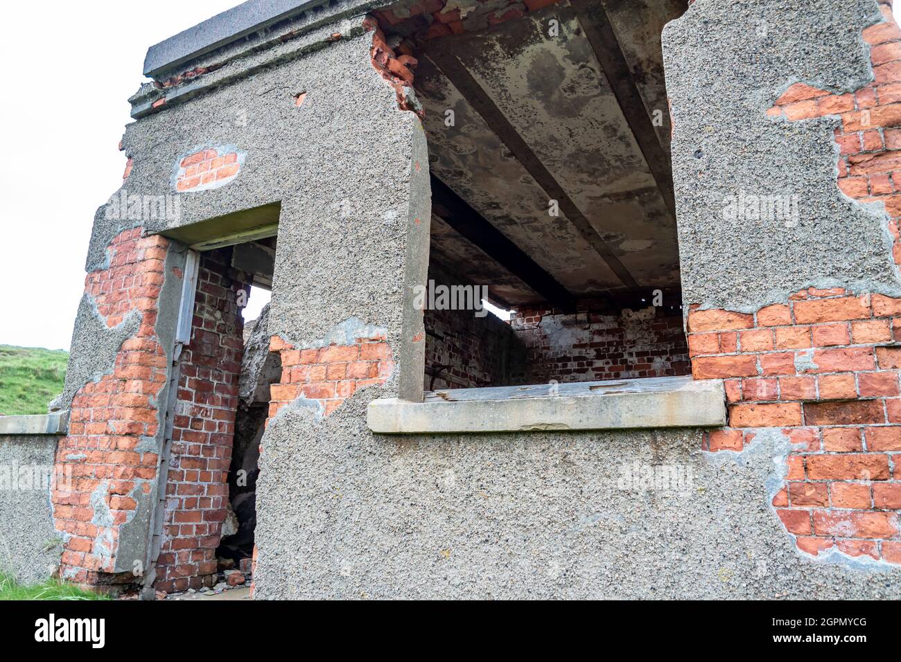 The ruins of Lenan Head fort at the north coast of County Donegal ...