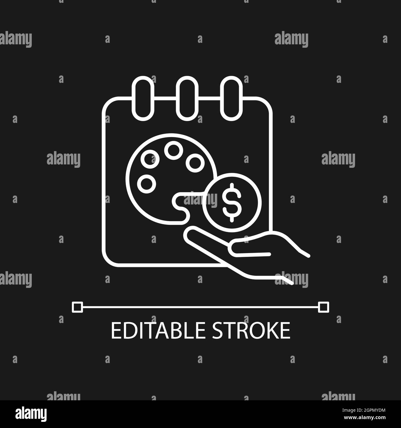 Paid sabbatical leave white linear icon for dark theme Stock Vector ...