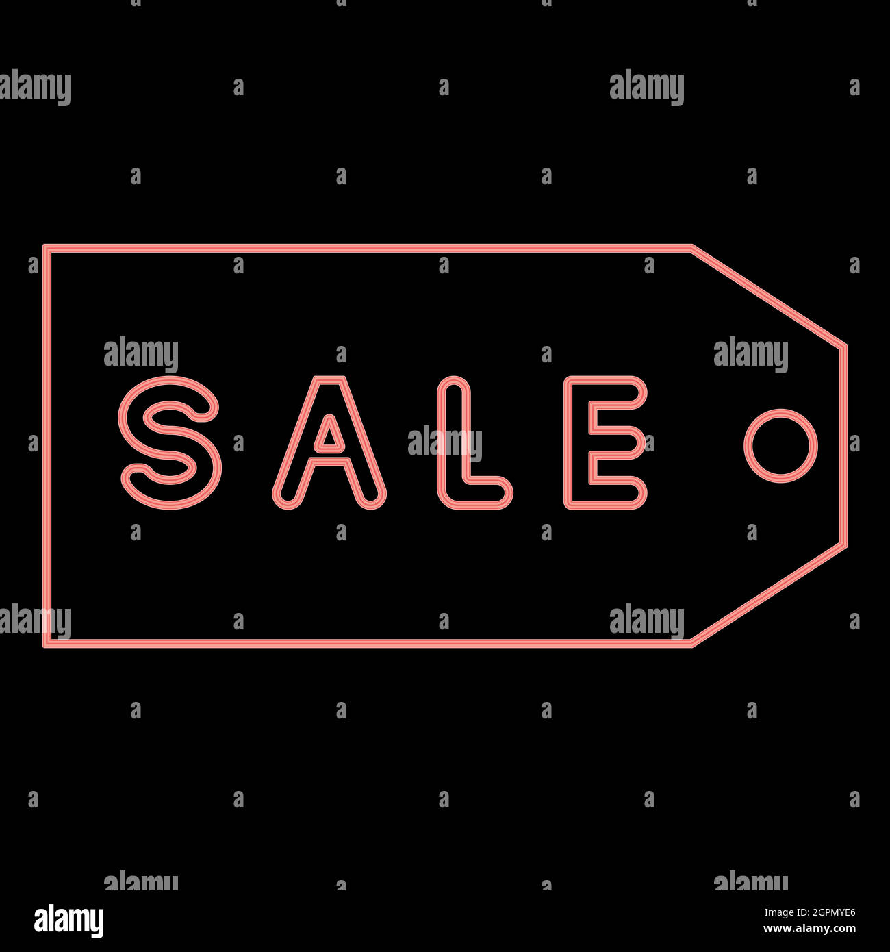 Neon label sale the red color vector illustration flat style image ...