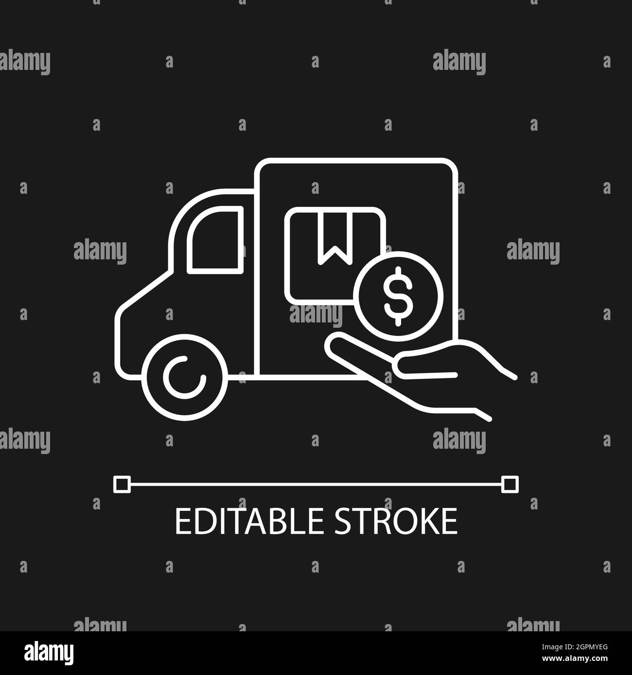 Relocation assistance white linear icon for dark theme Stock Vector ...