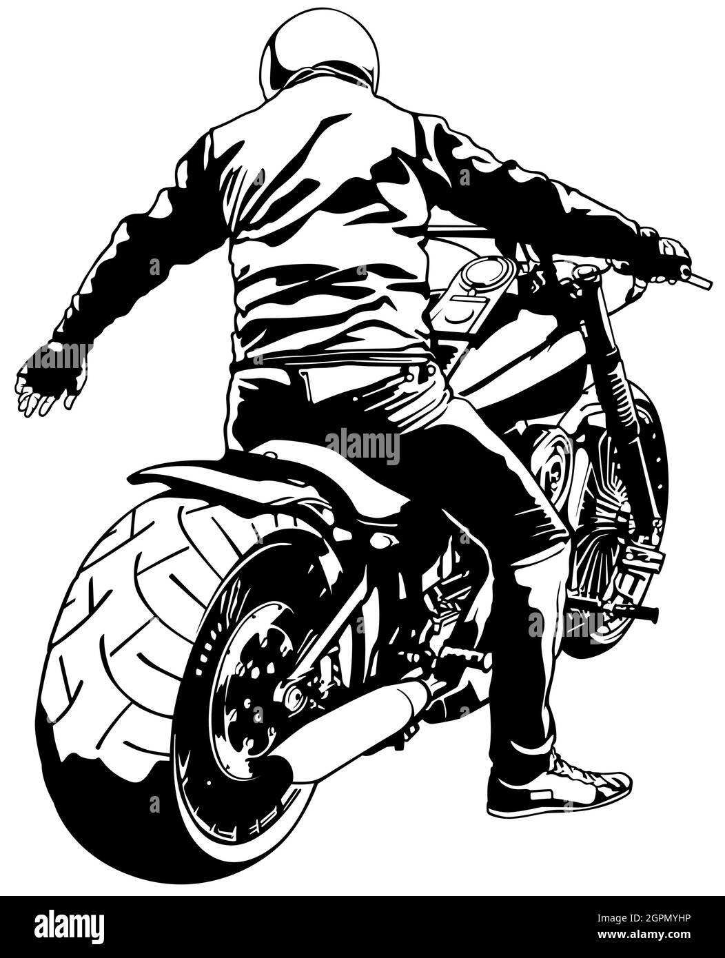 Motorcyclist on Motorcycle Drawing Stock Vector Image & Art - Alamy