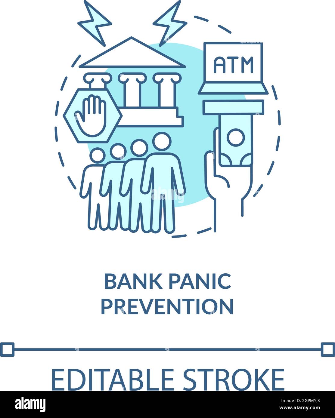 Bank run prevention concept icon Stock Vector Image & Art - Alamy
