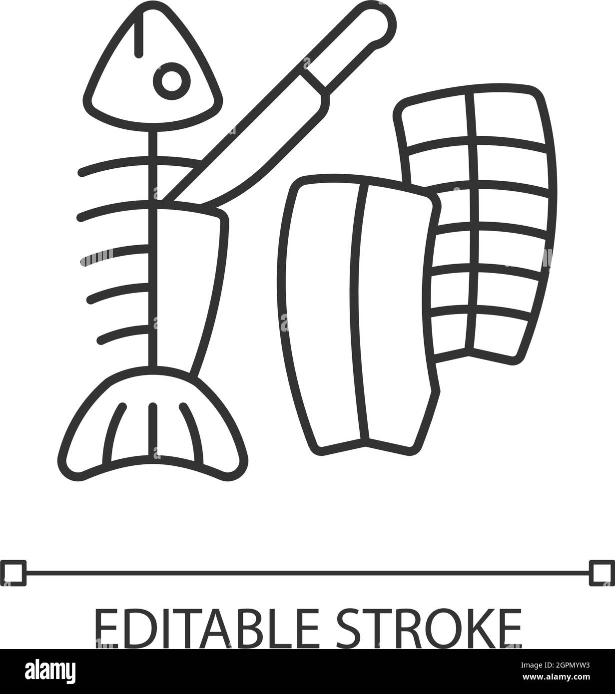 Line icon salmon fillet Stock Vector Images - Alamy