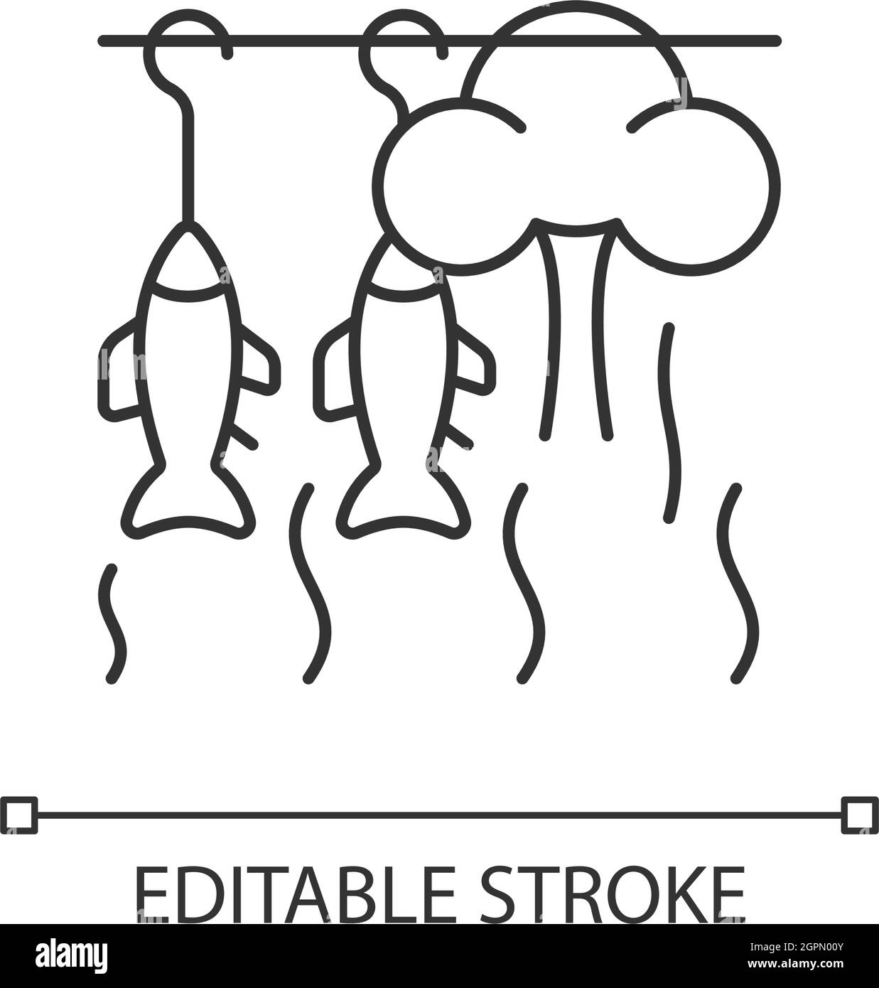 Smoking fish linear icon Stock Vector Image & Art - Alamy