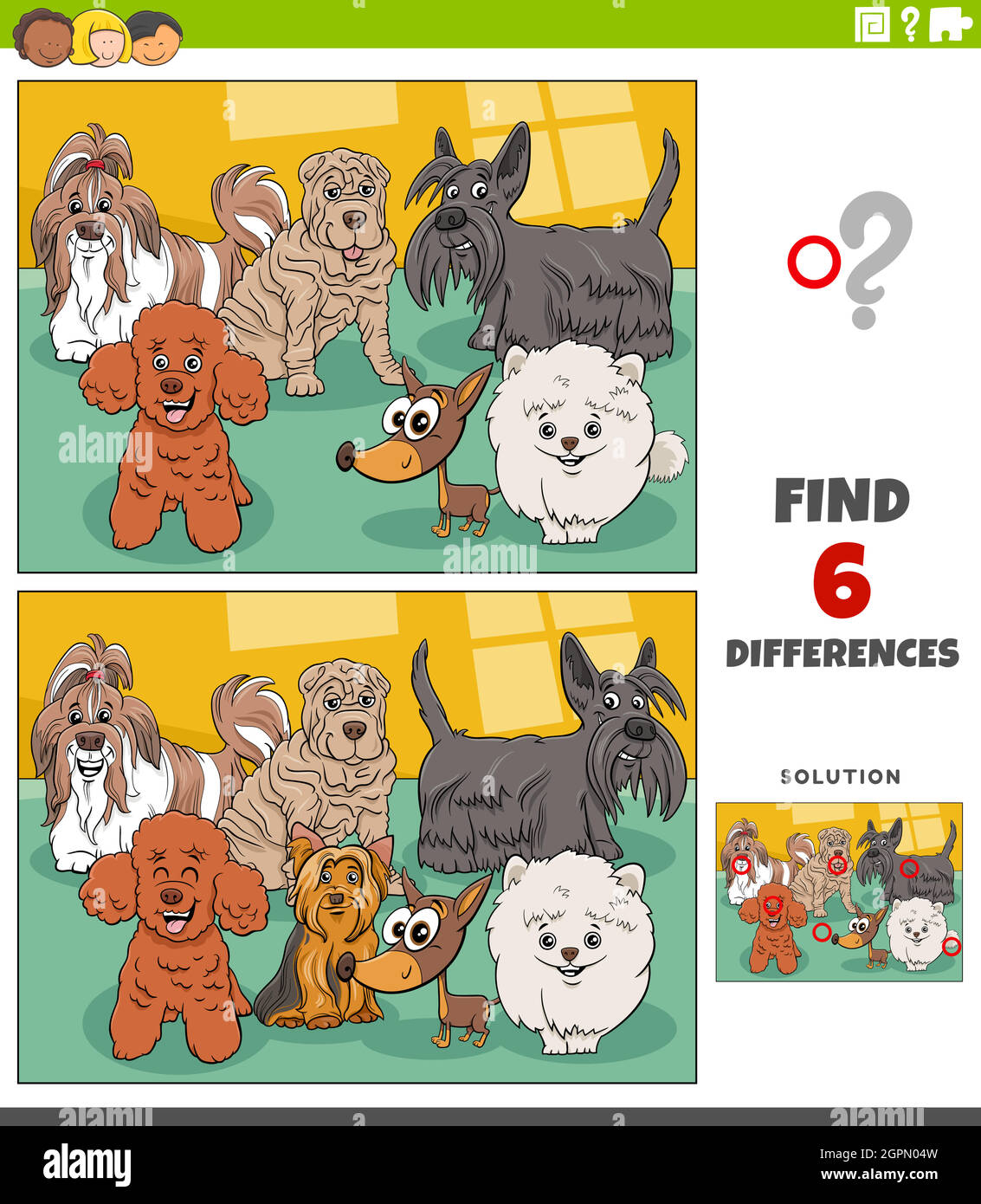 differences educational game with cartoon purebred dogs Stock Vector Image & Art - Alamy