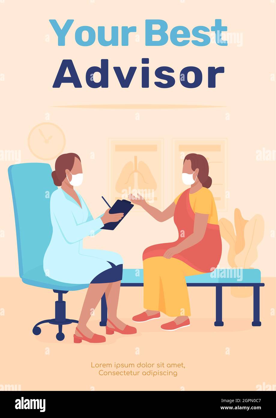 Doctor appointment poster flat vector template Stock Vector Image & Art ...